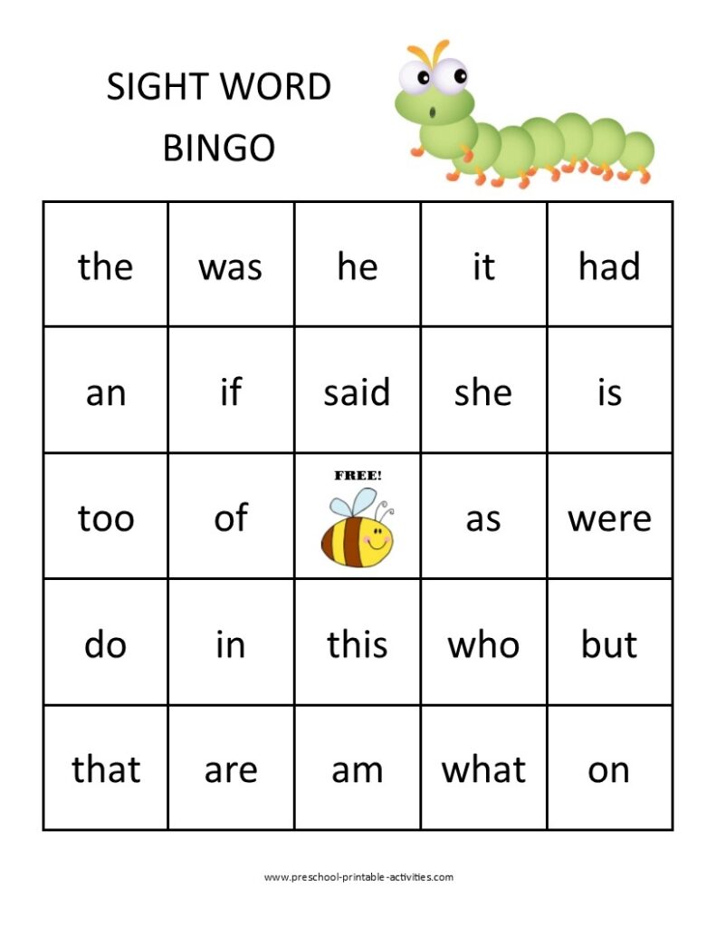 Printable Sight Word Activities - Creative Printable